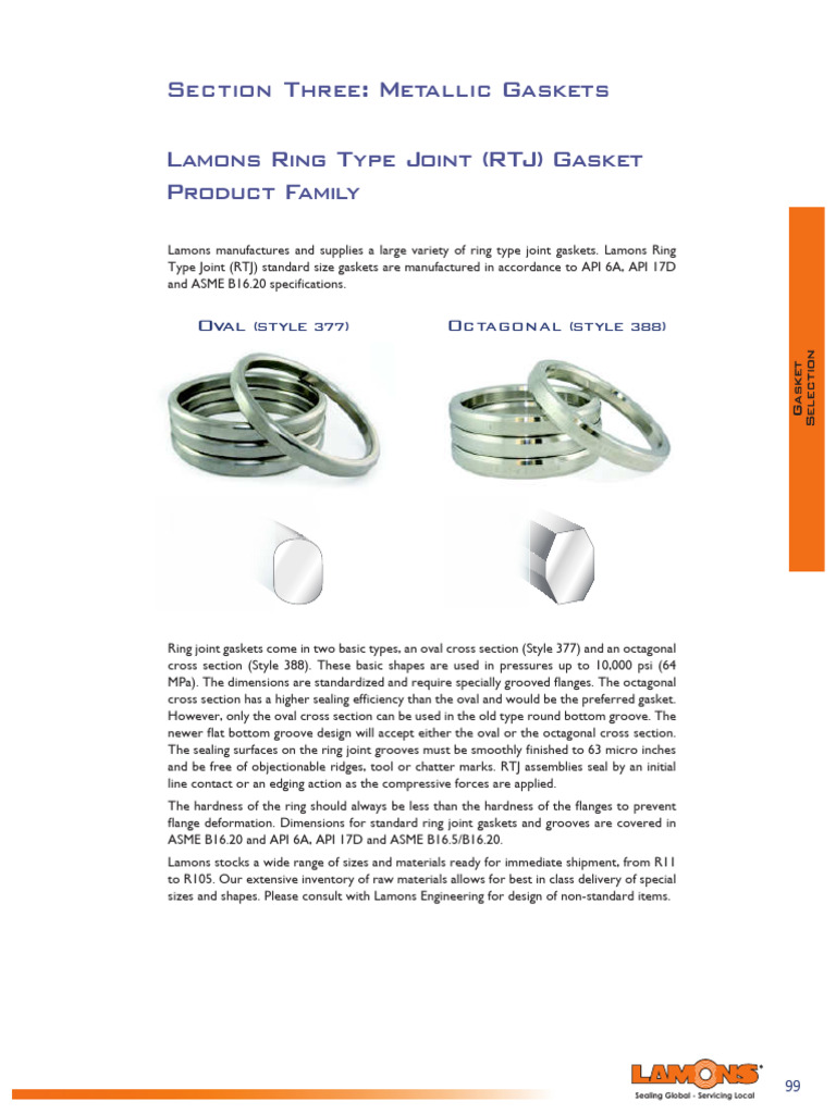 Catálogo - Lamons - RTJ Gaskets | PDF | Mechanical Engineering