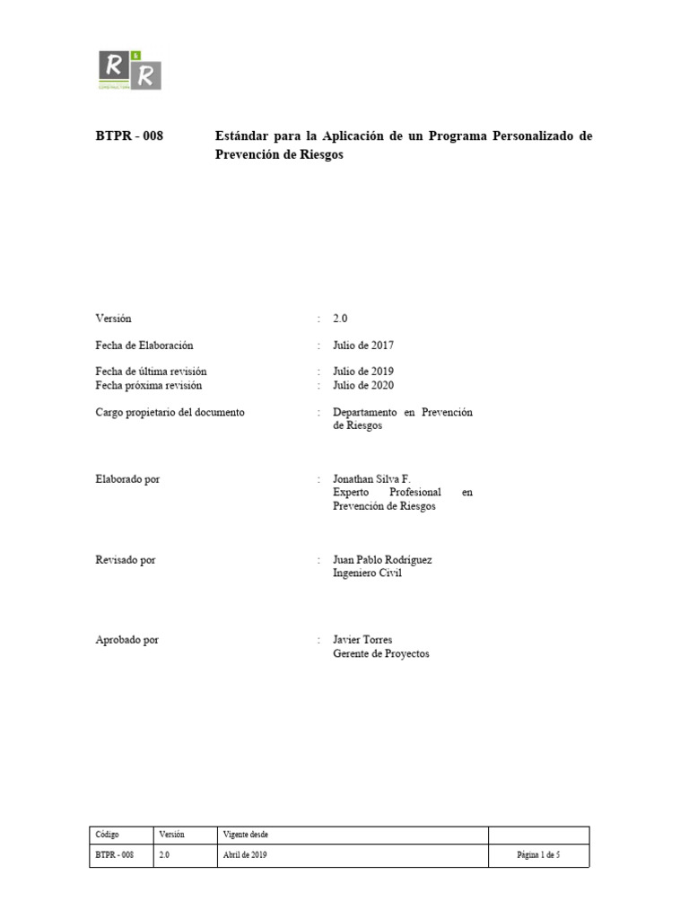 Programa Personalizado de Prevención | PDF