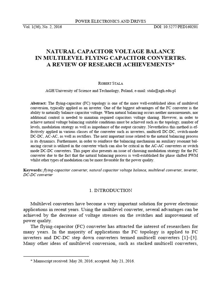 Natural Capacitor Voltage Balance in Multilevel Flying Capacitor ...