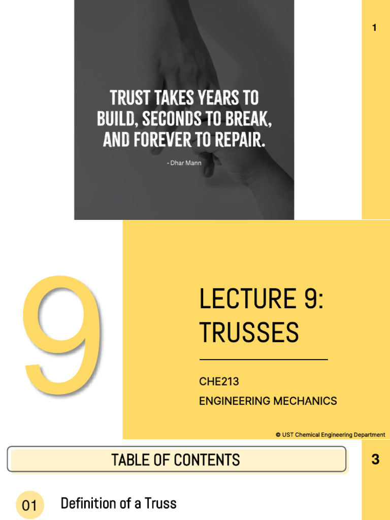 Lecture-9 Trusses | PDF | Truss | Structural Engineering