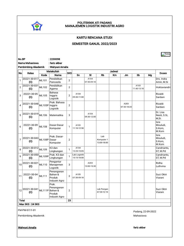 Cetak Kartu Rencana Studi | PDF