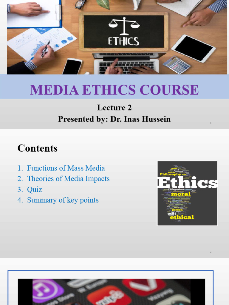 Media Ethics Lecture 2 | PDF | Mass Media | Information