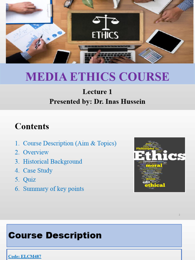 Media Ethics Lecture 1 | PDF | Mass Media | Journalism