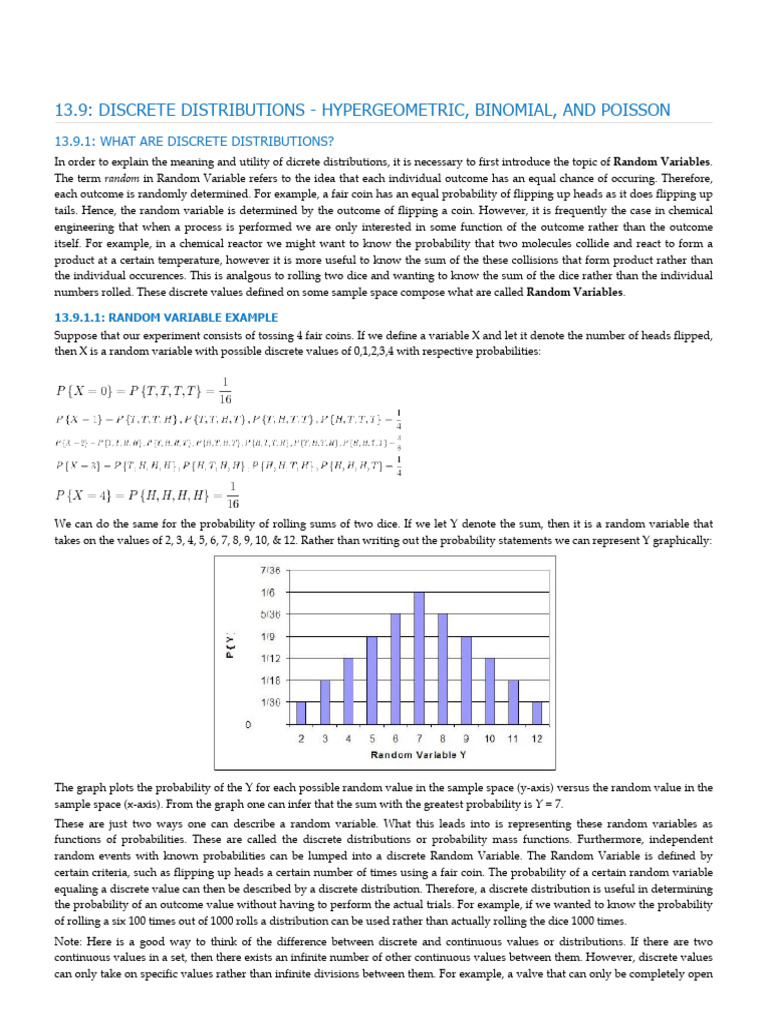 Discrete Distributions - Hypergeometric, Binomial, and Poisson - Engineering LibreTexts | PDF ...