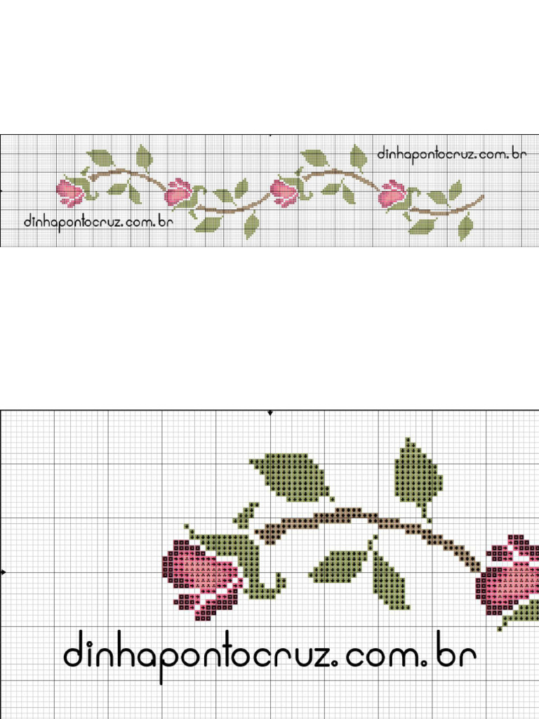Rosas Rosto 1 Ponto Cruz Pdf