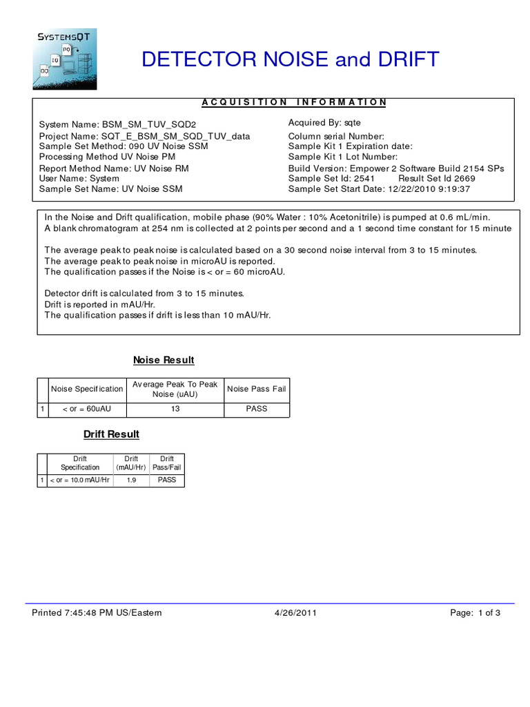 UV Noise RM | PDF | Scientific Techniques | Laboratory Techniques