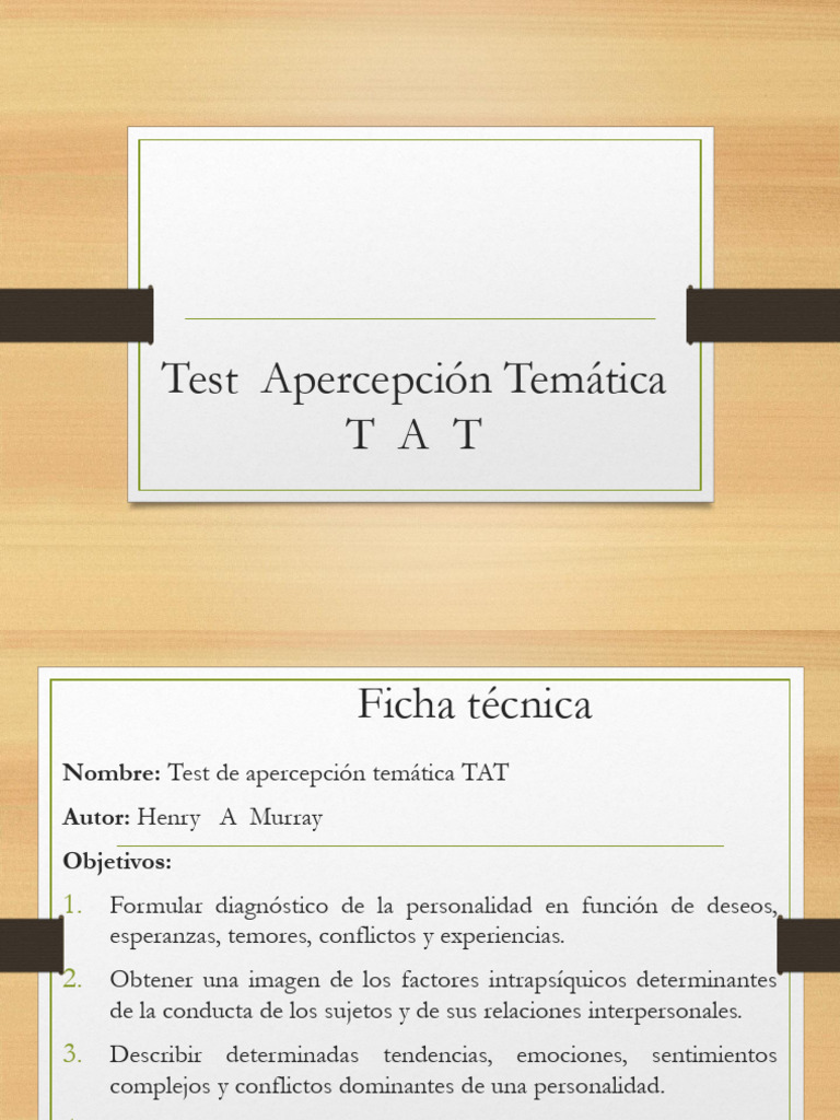 Explicación Test Apercepción Temática | PDF | Las emociones | Sicología