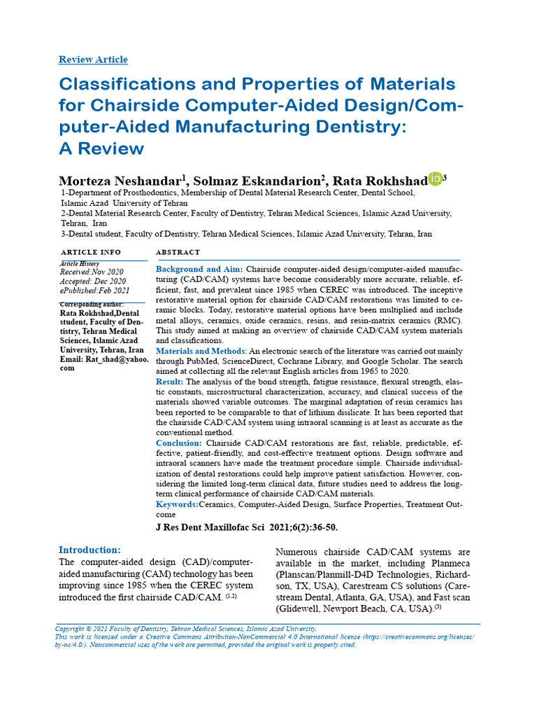 Classifications and Properties of Materials For Chairside (E.max CAD ...