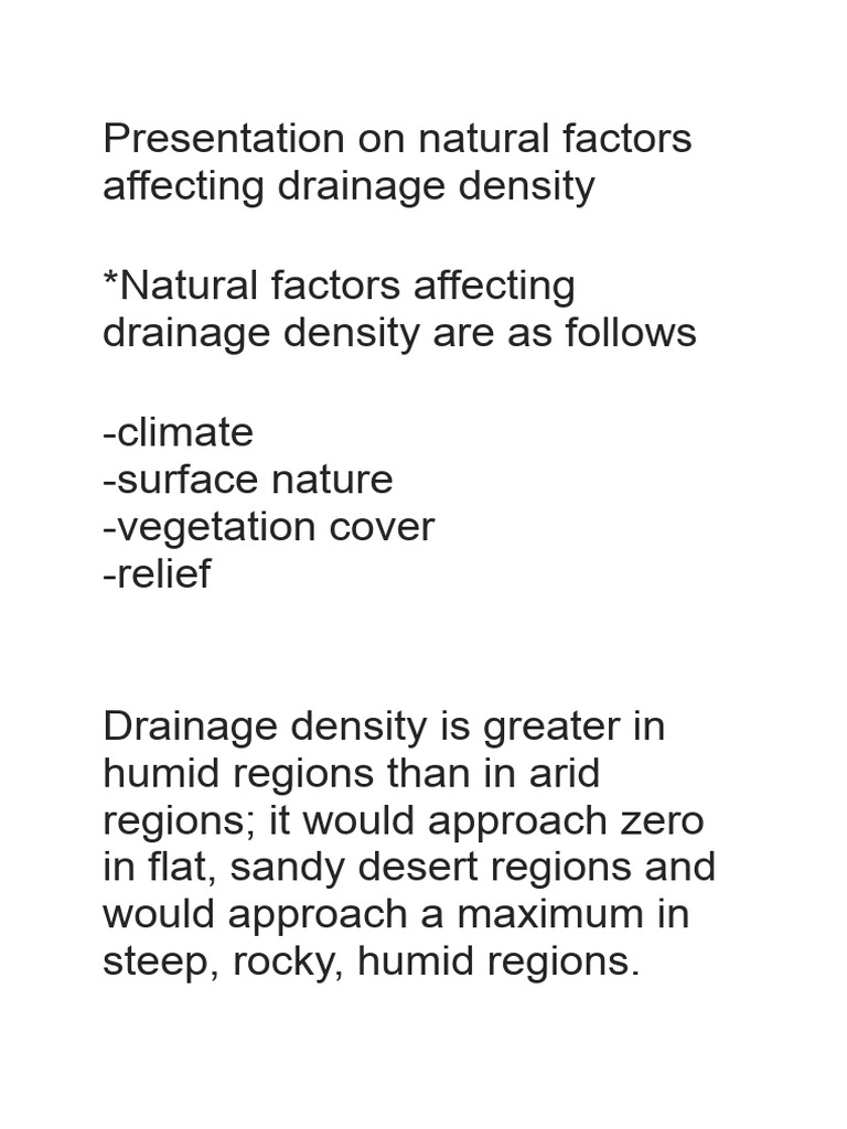 River regime, Drainage Density by sir loverz | PDF
