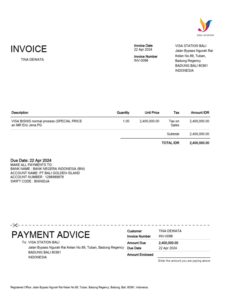 Invoice INV-0096 | PDF | Invoice | Taxes