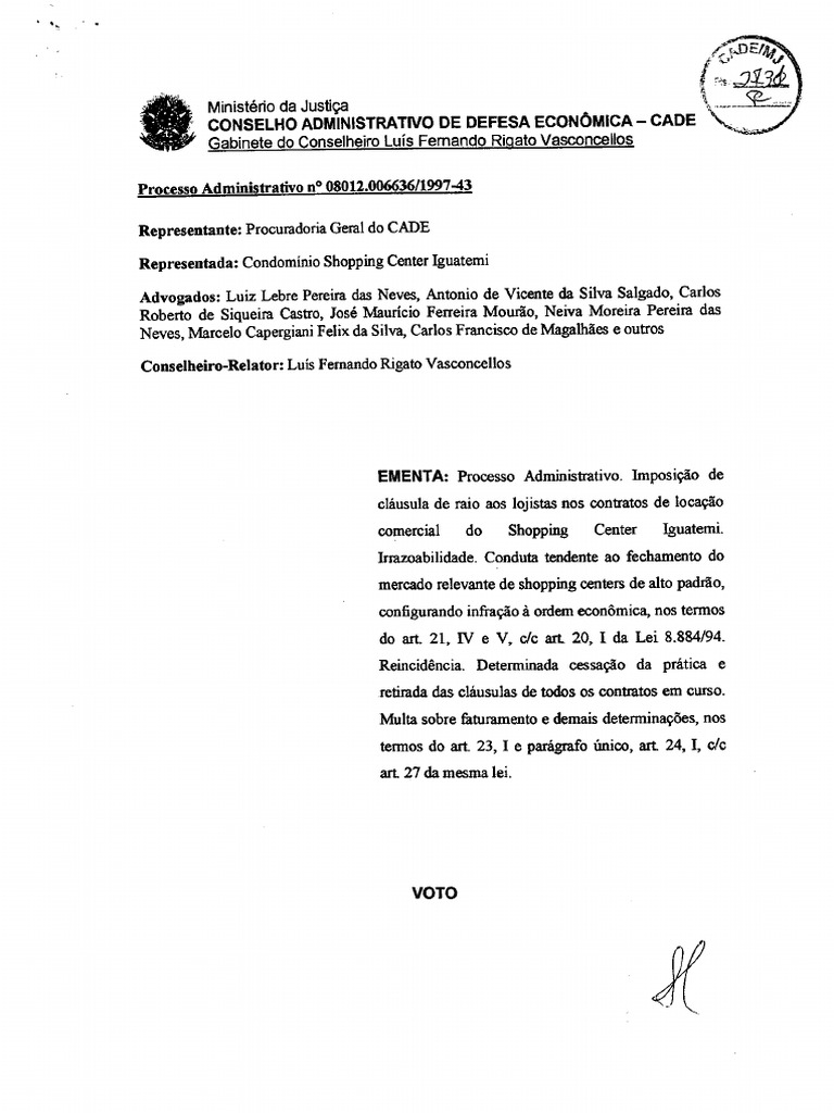 Voto - Relator - Iguatemi - (2007) | PDF