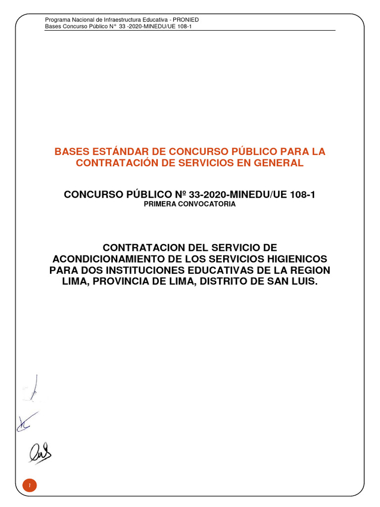 Bases CP 33. 02 IIEE san luis SINAD 42692_VISADO | PDF