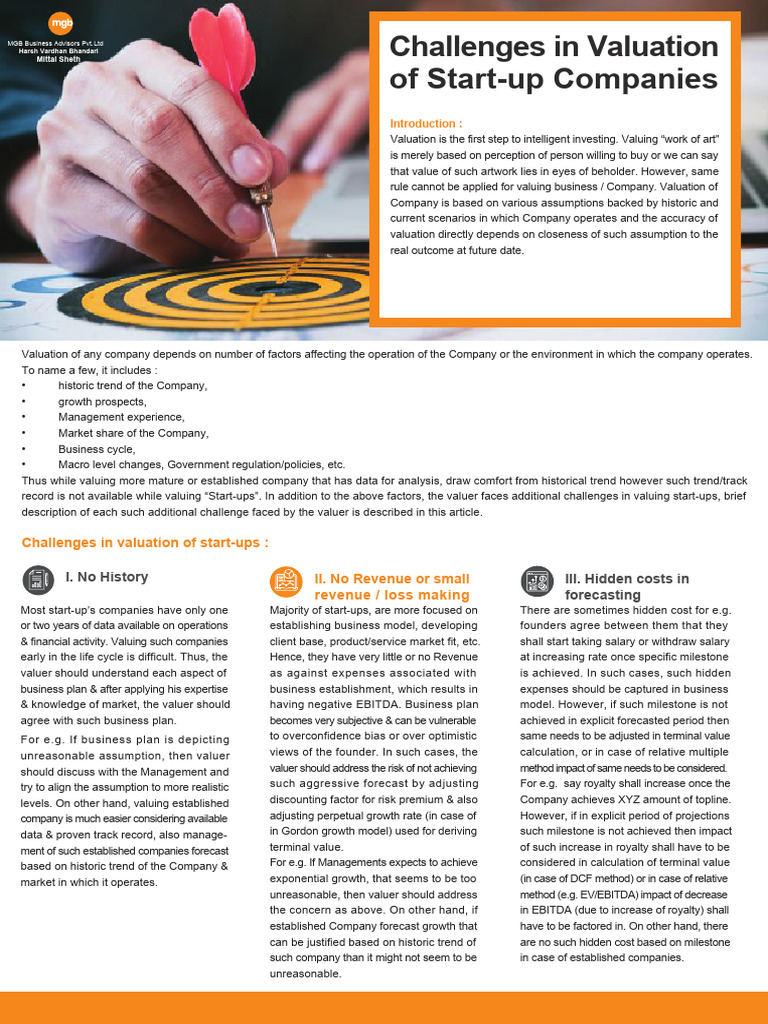 Challenges in Start-up Valuation | PDF | Startup Company | Small ...