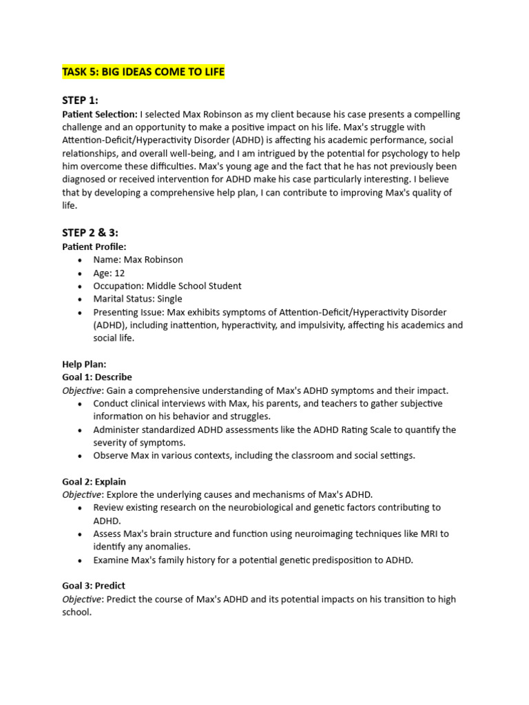 IDC 4U2 - Unit 2 Task 5 - SS | PDF | Attention Deficit Hyperactivity Disorder | Psychotherapy