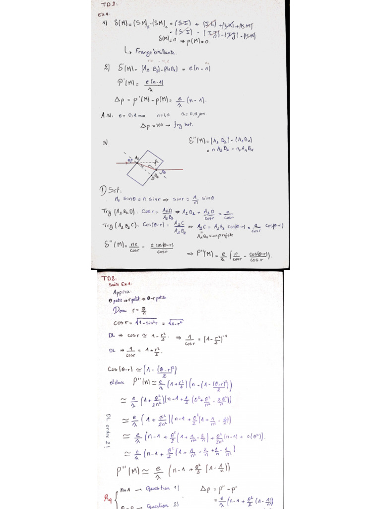 Correction TD2 Optique Physique | PDF