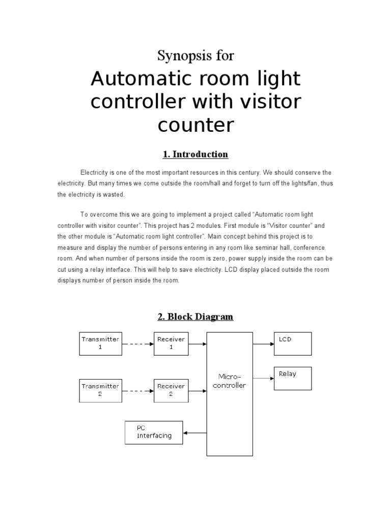 Automatic Room Light Controller With Visitor Counter-1 | PDF | Infrared ...