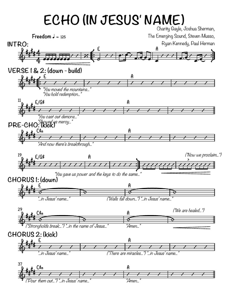 E) Echo (In Jesus Name) - Charity Gayle - Rhythm | PDF | Musical Forms ...