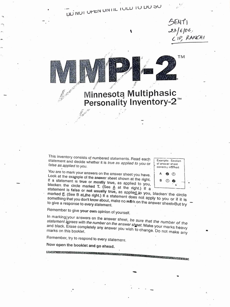 Mmpi 2 Manual PDF | PDF