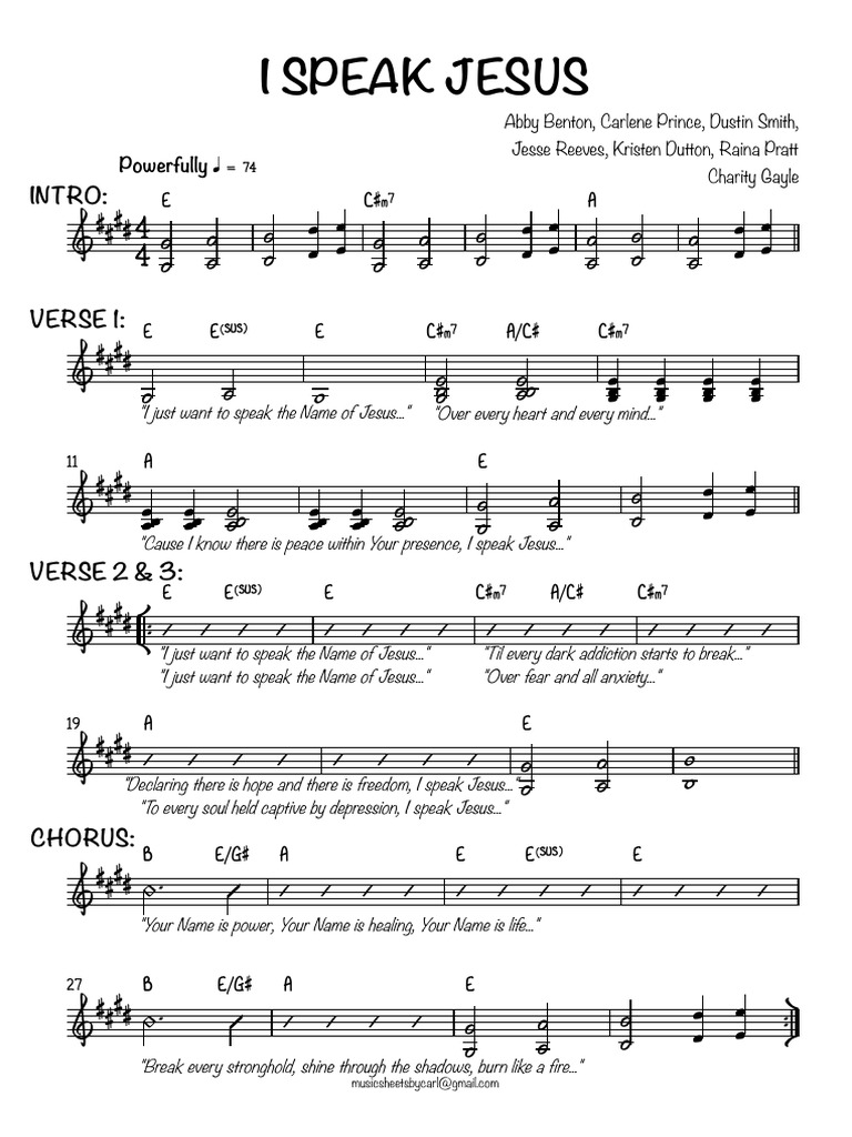 E I Speak Jesus Charity Gayle Rhythm I Speak Jesus Charity