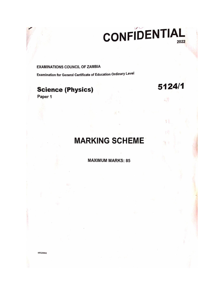 2022 Gce Scie Marking Key-1-1 | PDF