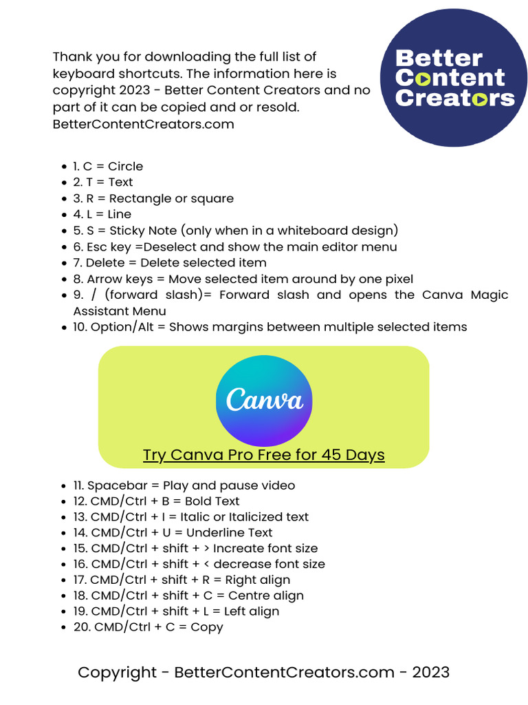 Keyboard Shortcuts Download | PDF | Keyboard Shortcut | Writing Implements