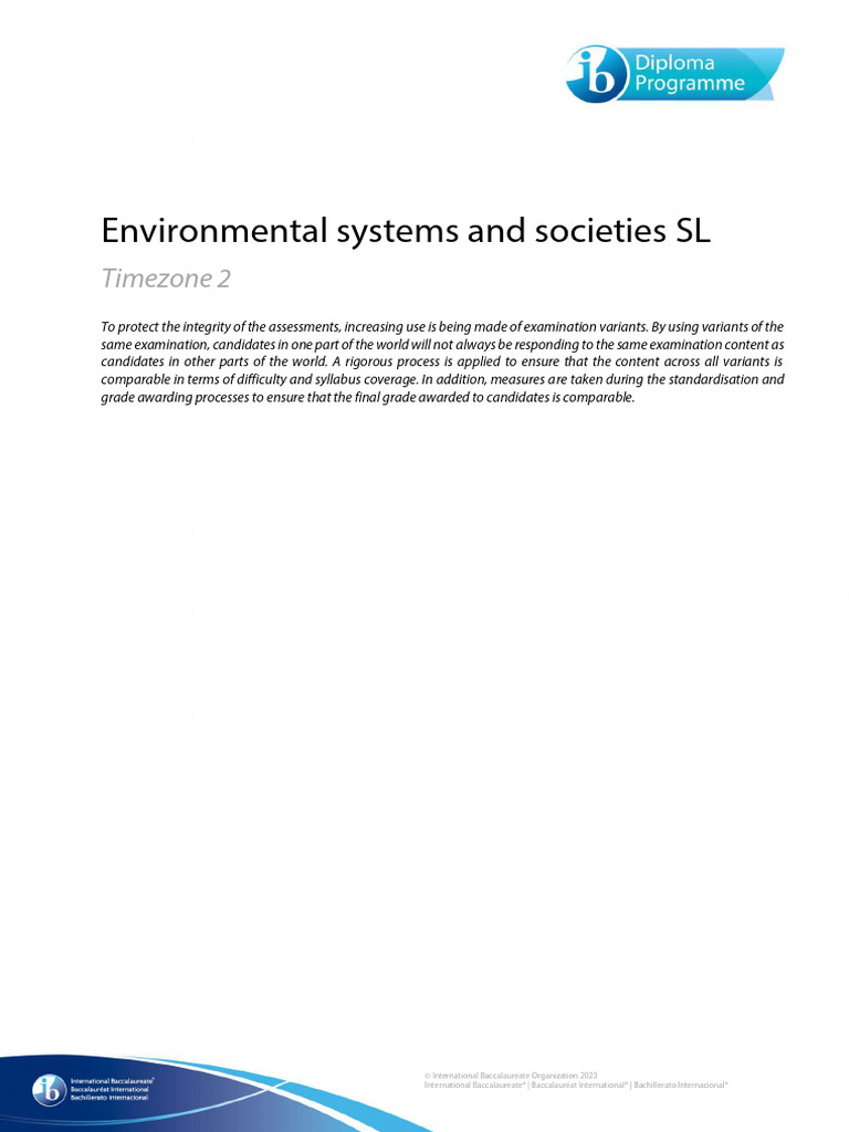 ESS Subject Report May 2023 TZ2 | PDF | Statistics | Biodiversity