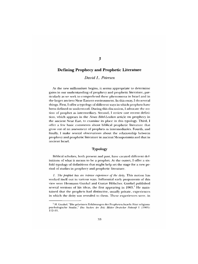 Petersen - Defining Prophecy and Prophetic Literature | PDF