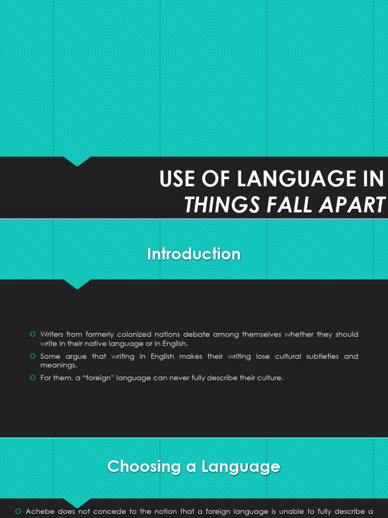Use of Language in Things Fall Apart | PDF | English Language | Human ...