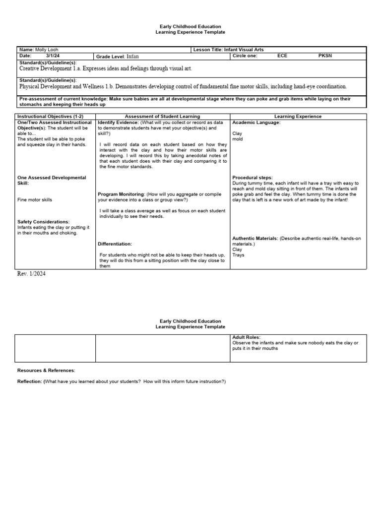 Edt 313 Visual Arts Lesson Plan | PDF | Early Childhood Education ...
