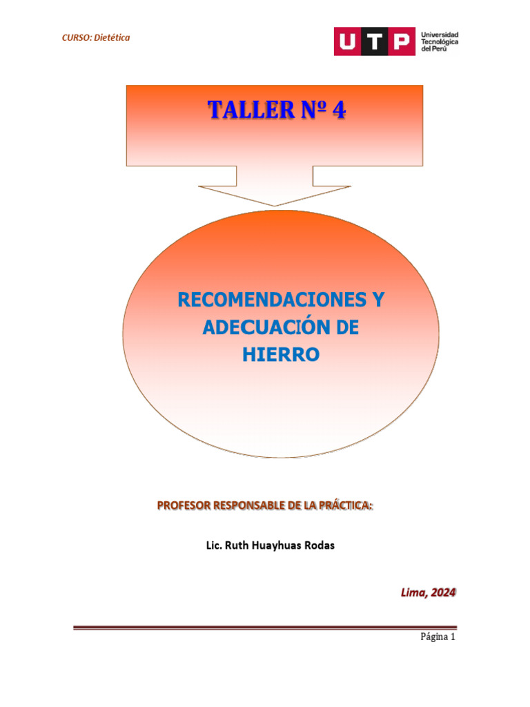 S04 - s2 Habilidad Práctica 4 | PDF | Dieta | Hierro