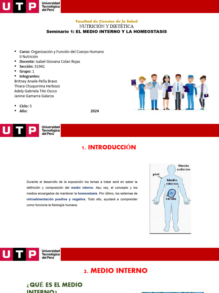 Seminario 1 Medio Interno y La Homeostasis | PDF | Homeostasis ...