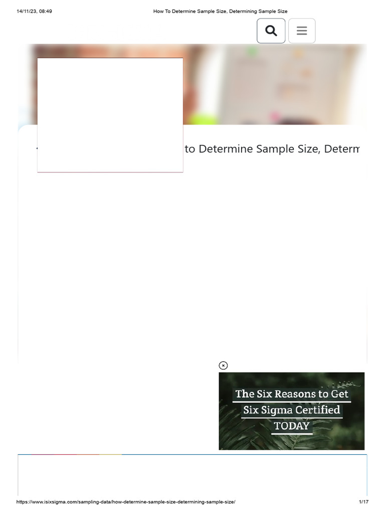 How to Determine Sample Size, Determining Sample Size | PDF | Sampling (Statistics) | Sample ...