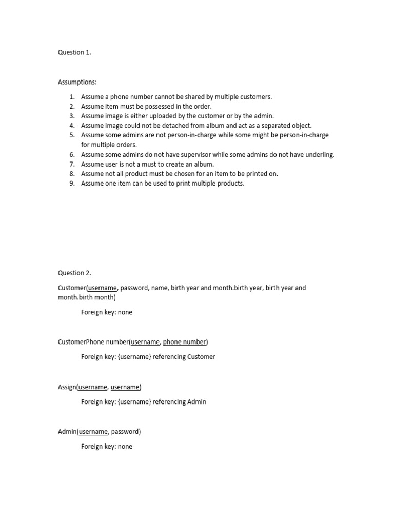 Database Schema for Customer Orders | PDF
