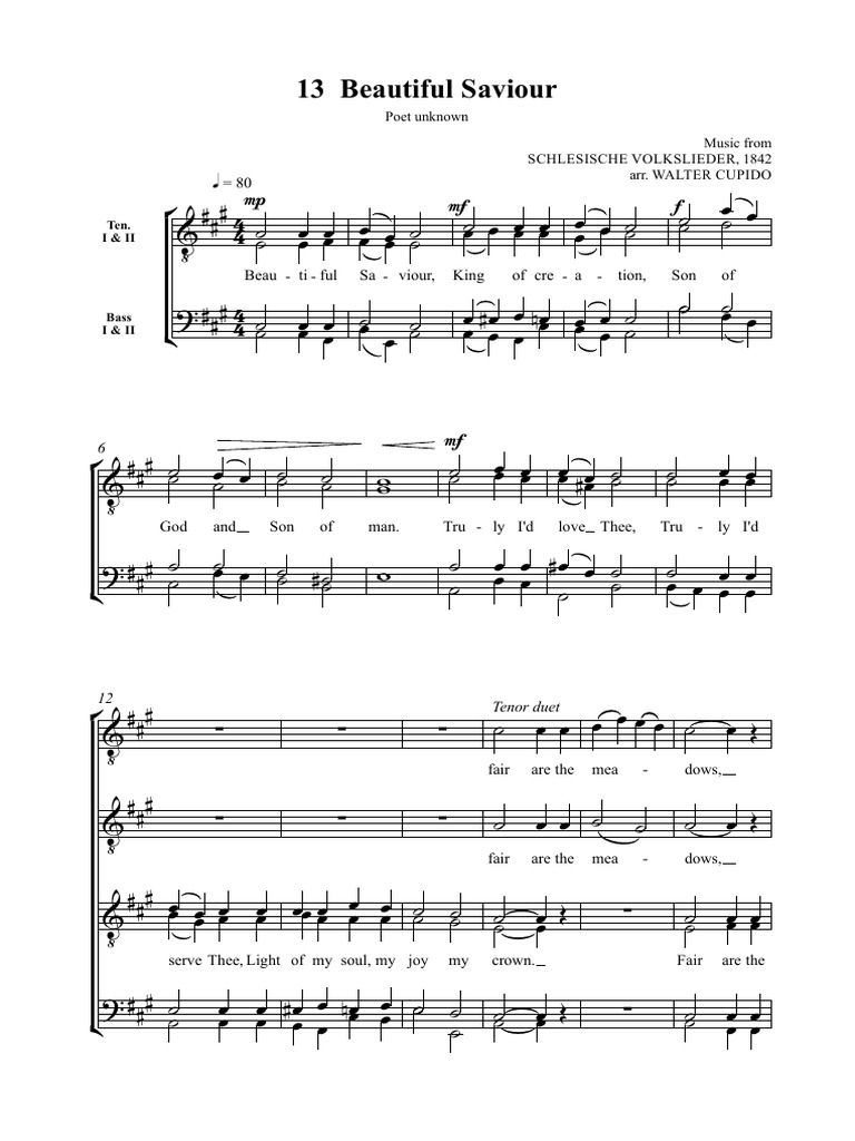 013.beautiful Saviour - Full Score | PDF | Collation | Calligraphie latin