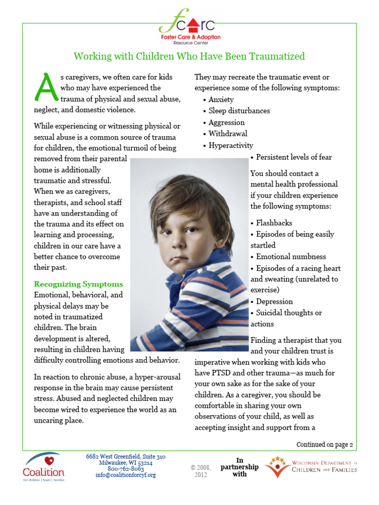 Working With Children Who Have Been Traumatized | PDF | Child Abuse ...