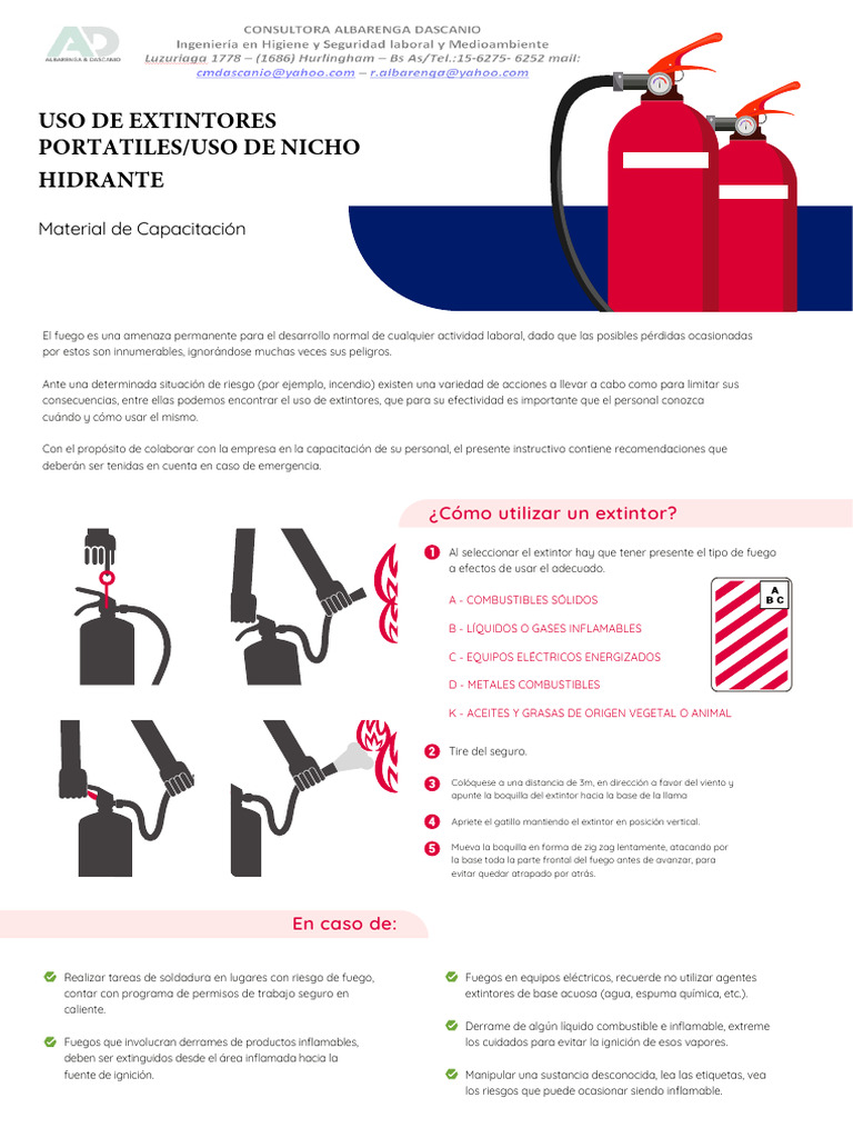 uso de extintores | PDF | Incendios | Combustibles