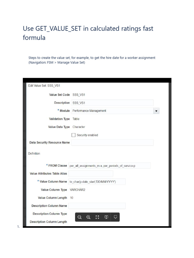Use GET VALUE SET in Calculated Ratings Fast Formula | PDF