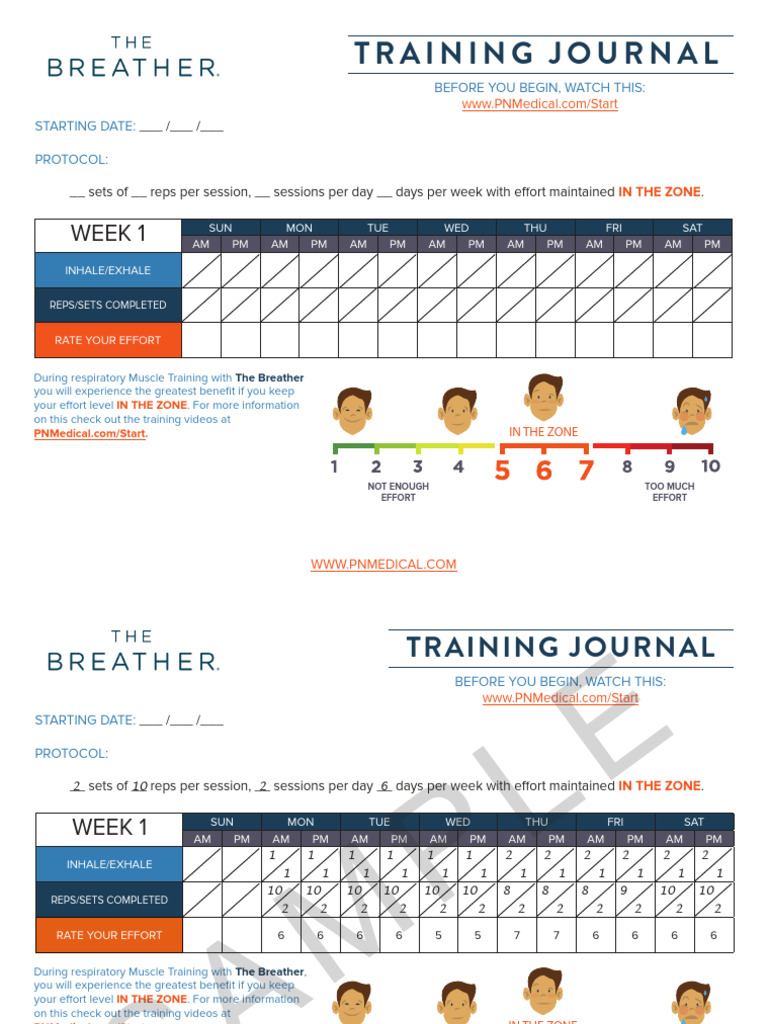 The Breather Training Journal 1 | PDF | Respiration | Respiratory System