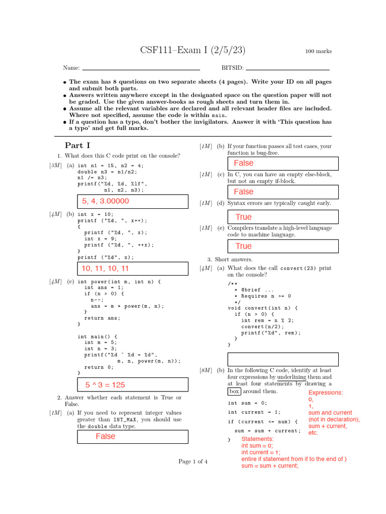 Midsem | PDF | Integer (Computer Science) | Boolean Data Type