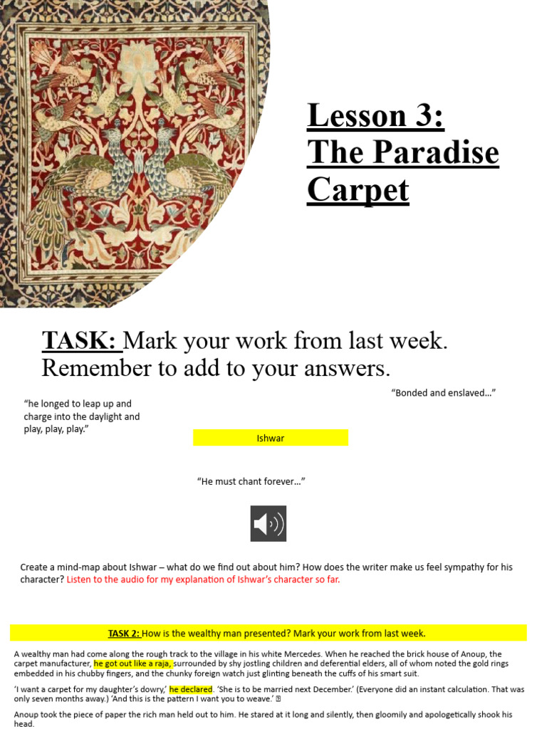Lesson 3 The Paradise Carpet | PDF