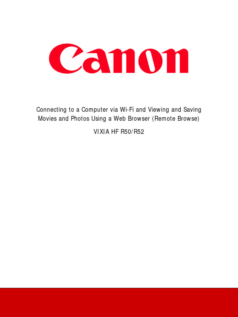VIXIA R50 Connecting Via Wi Fi | PDF | Wi Fi | World Wide Web