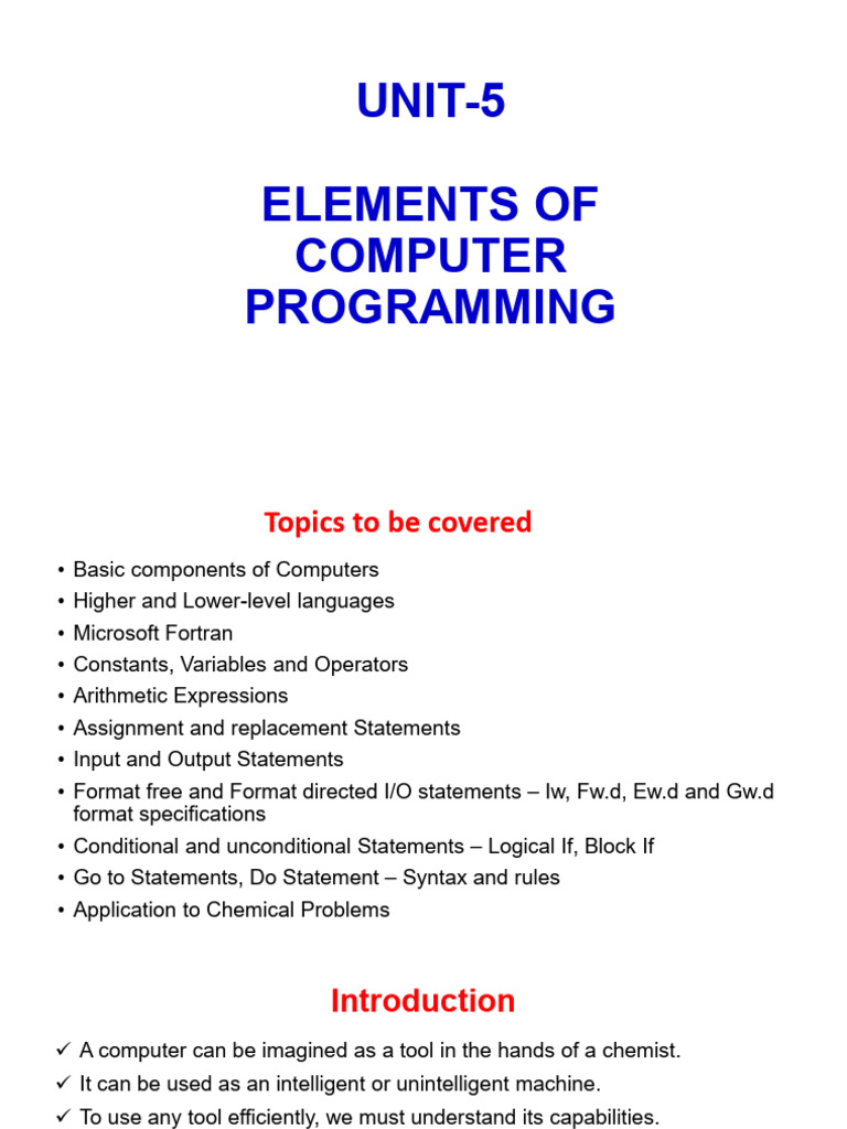 UNIT-4 -5- ForTran - Basics | PDF | Computer Data Storage | Central Processing Unit