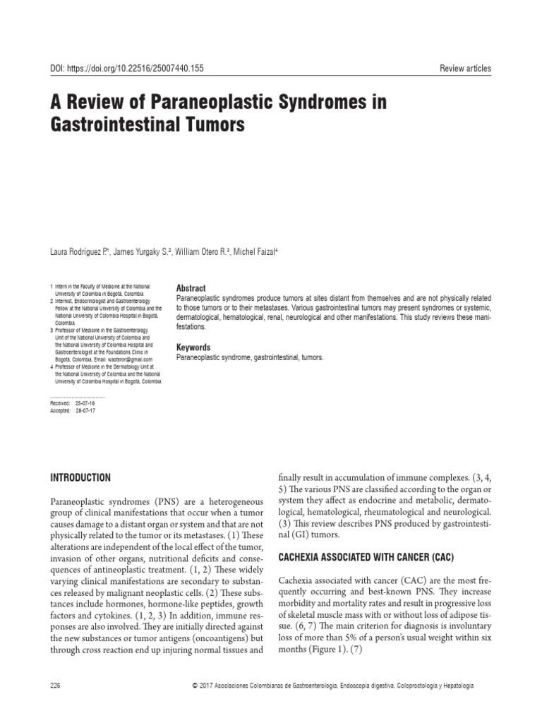 Paraneoplastic Syndr | PDF | Cancer | Neoplasms