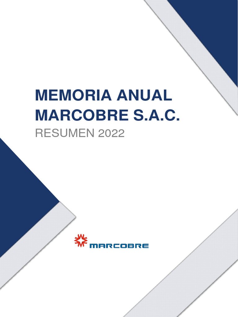 Memoria Anual Marcobre 2022 - Pagina Web | PDF | Minería | Cobre