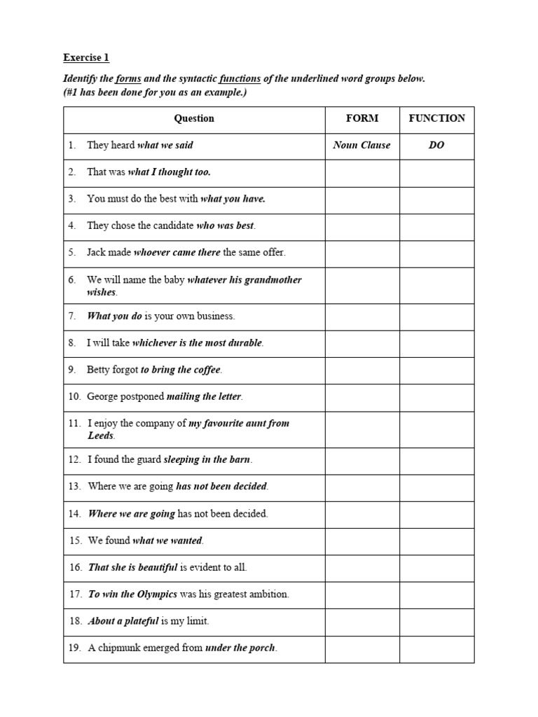 Exercise of Word Groups | PDF