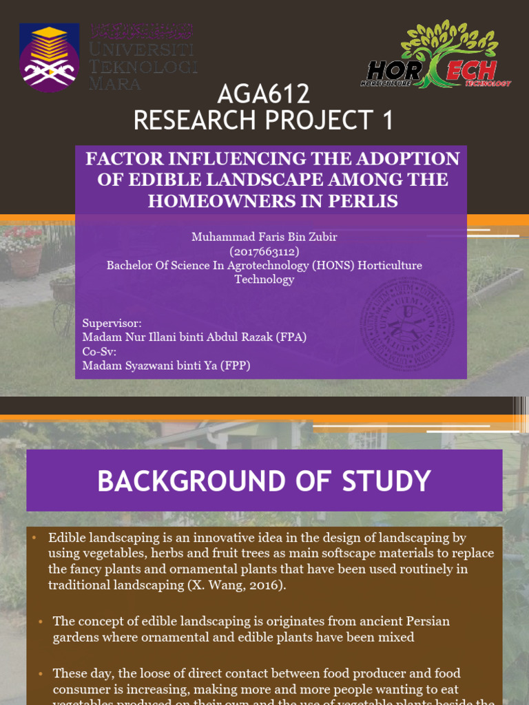 Factors Influencing Edible Landscaping | PDF | Behavior | Adoption