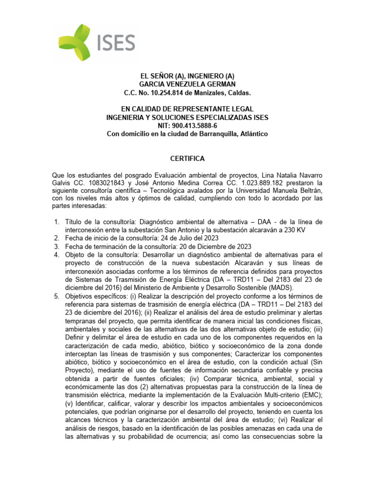 Formato 3. Certificaciones de Satisfacción EEAP_WAG_ | PDF