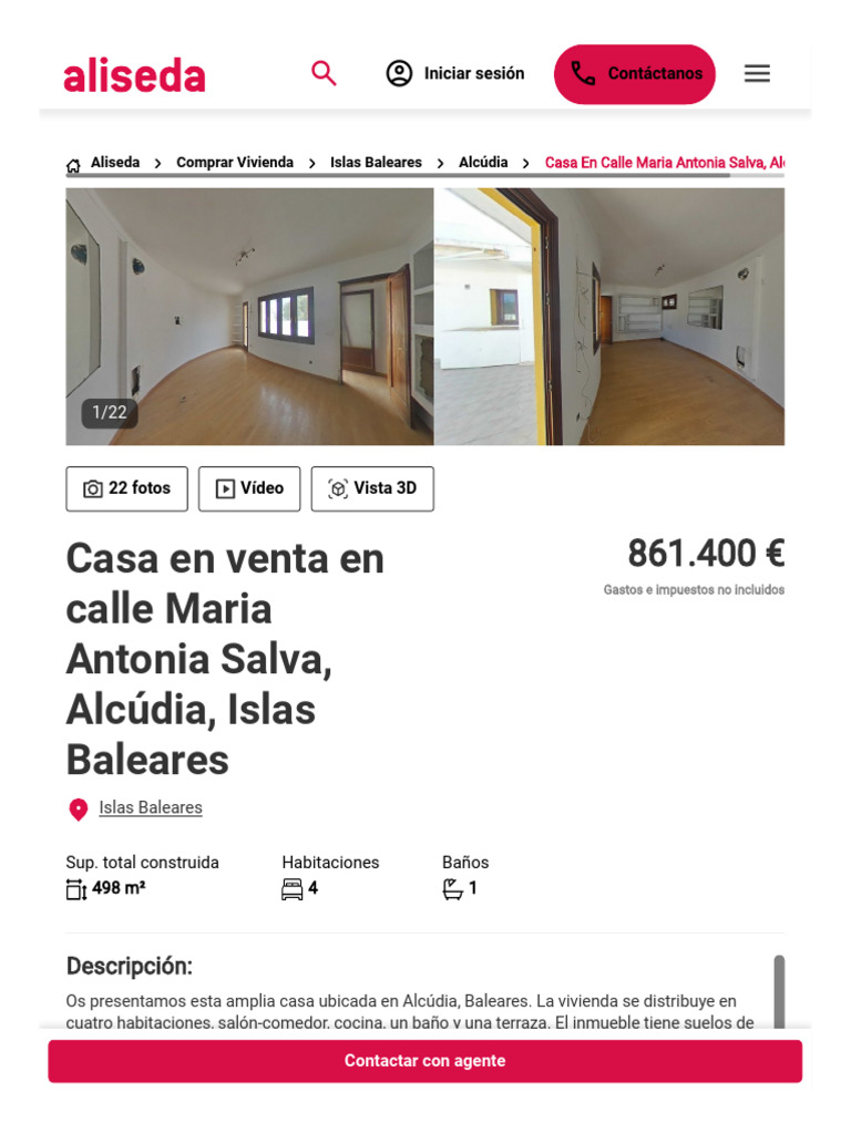 Vivienda en Venta en Calle MARIA ANTONIA SALVA 0 07400, Islas Baleares ...