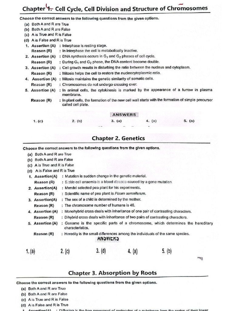 Biology - Revision 1 -Assertion and Reasons MCQ and Diagram based questions4 (1).pptx | PDF ...