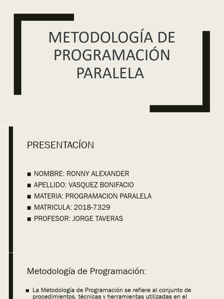 Metodología de Programación Paralela | PDF | Software | Ingeniería de software
